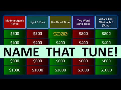 Guess the Song Jeopardy Style | Quiz #112