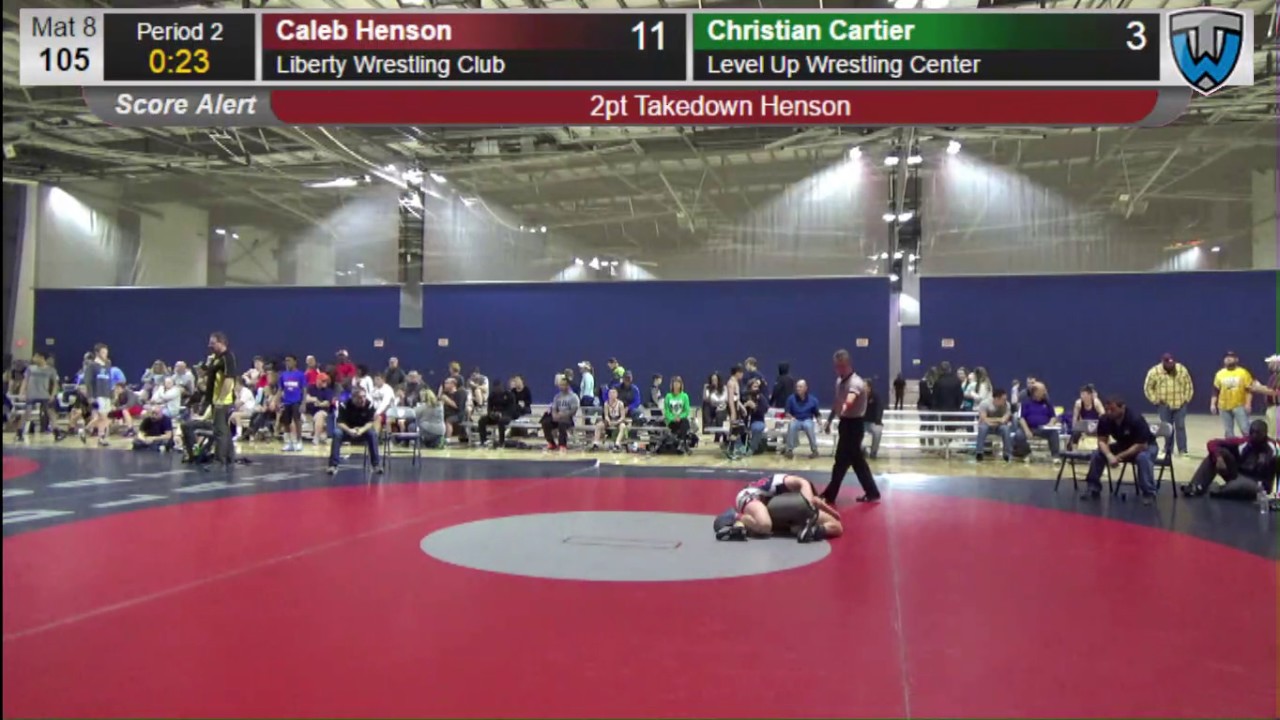 105 Caleb Henson Liberty Wrestling Club vs Christian Cartier Level Up ...