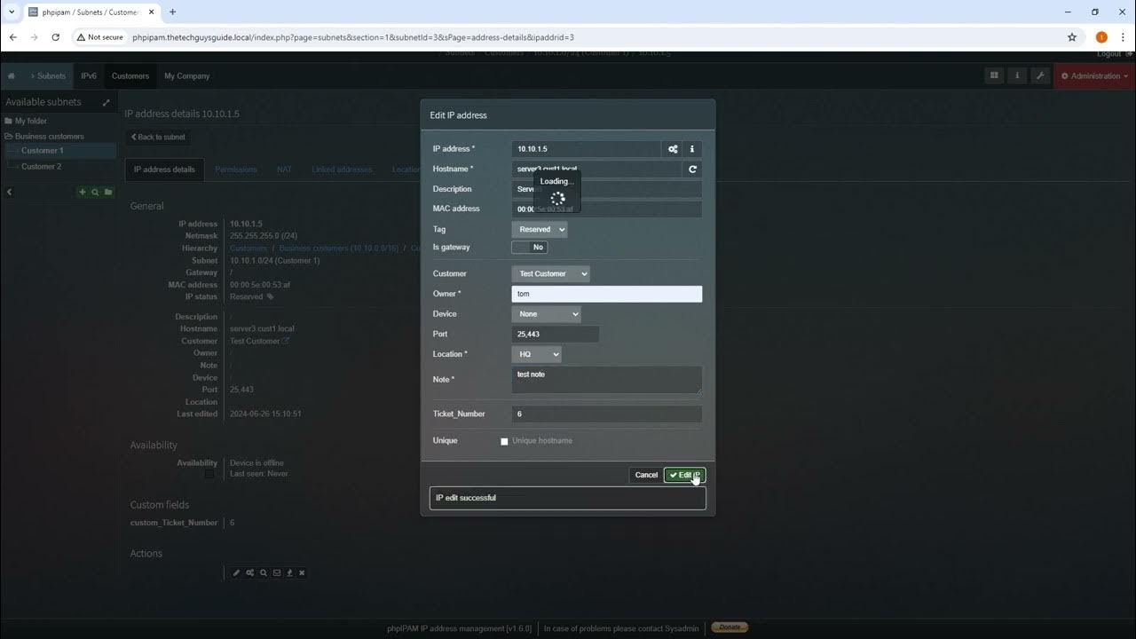 php{IPAM} Set Required IP Address Fields - YouTube
