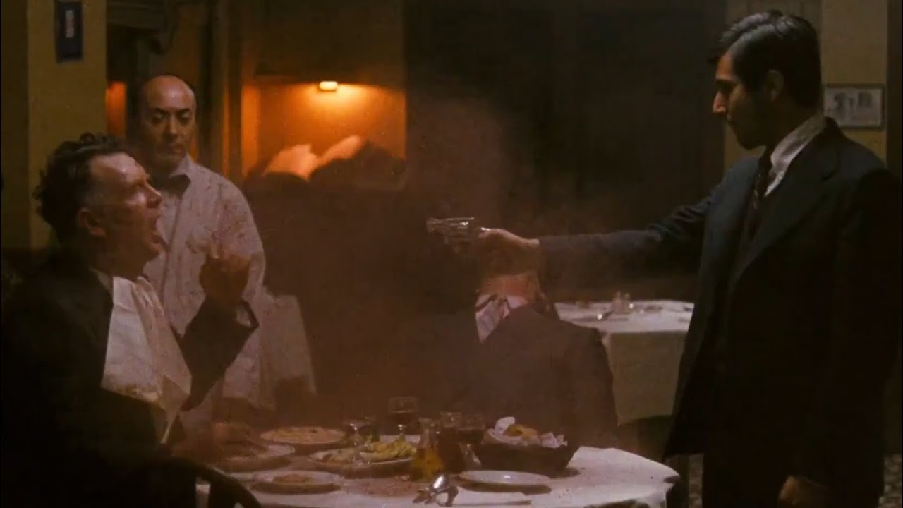 💥 Remembering THE GODFATHER | Restaurant scene | M. Corleone, McCluskey ...