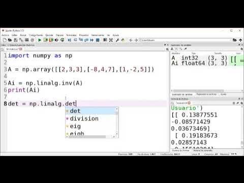 operaciones con matrices en python - YouTube