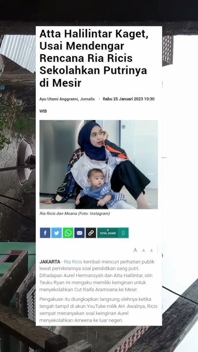 Atta Halilintar kaget Ria Ricis mau sekolahkan putrinya ke Mesir 😱 #shorts - YouTube