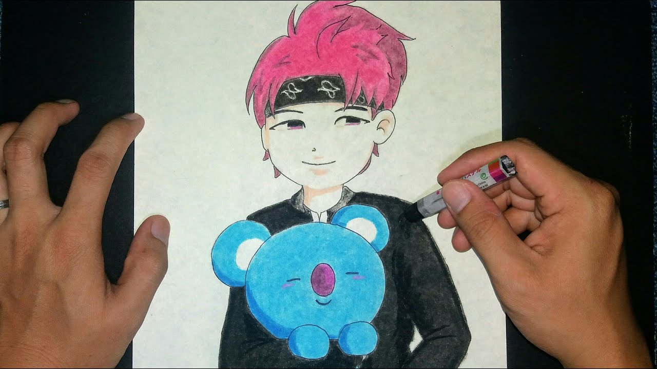 BTS RM and BT21 Koya (Drawing) - Timelapse - YouTube