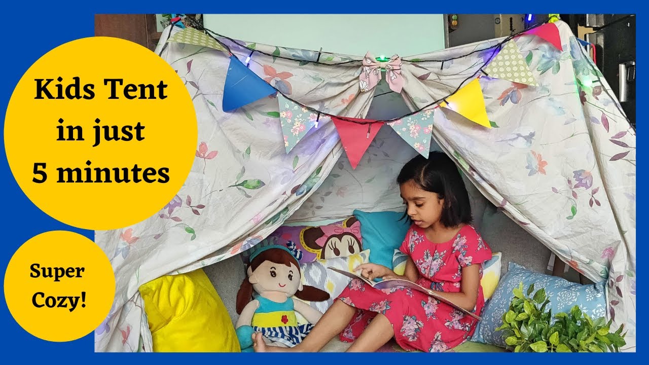 How to make a tent house for kids in just 5 minutes | Tent decorating ...