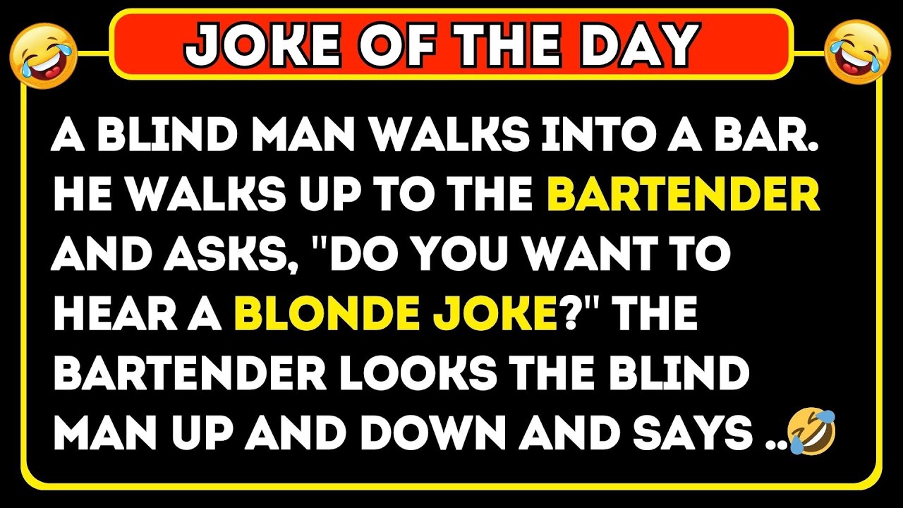 🤣 BEST JOKE OF THE DAY! - A blind man walks into a bar with his seeing ...