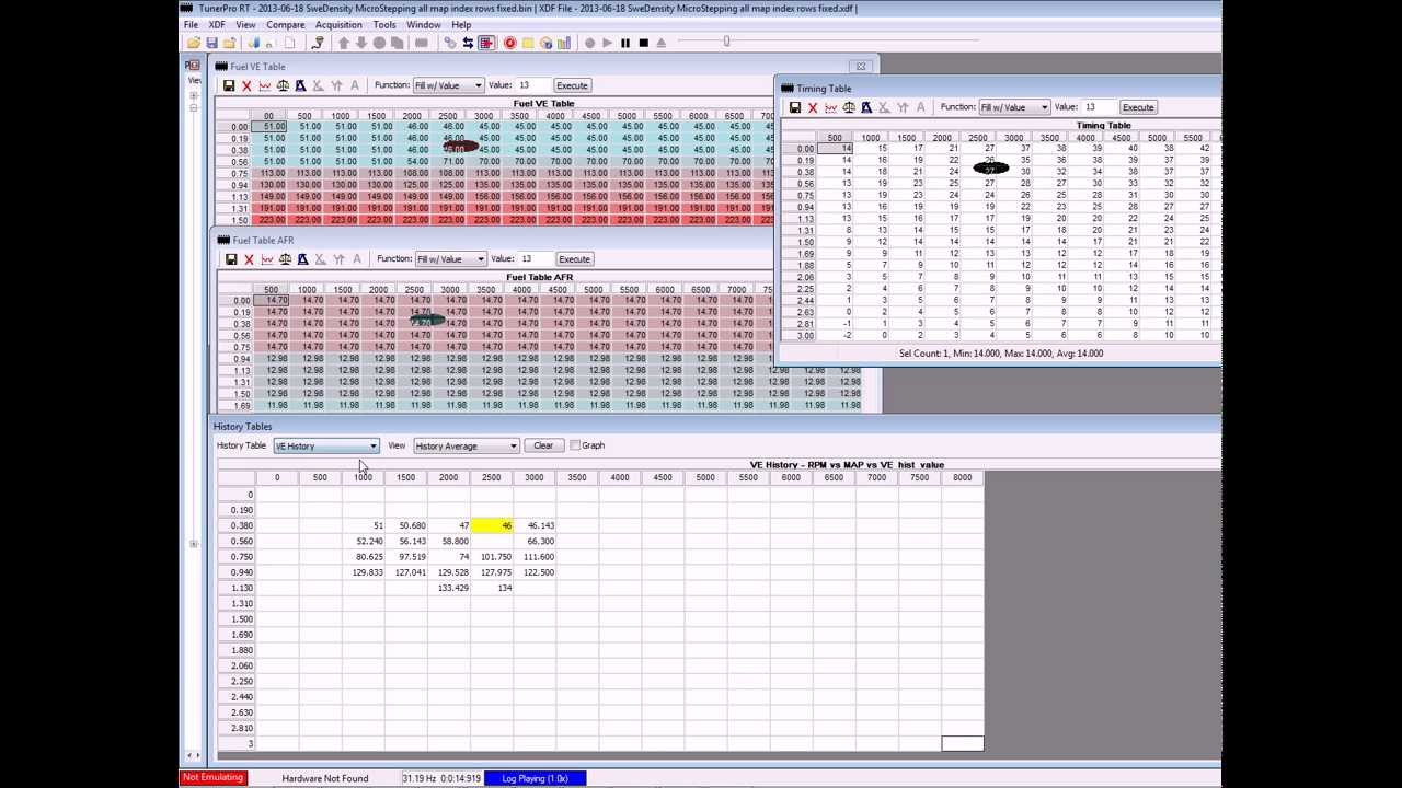 TunerPro RT History Table Demo 1 - YouTube