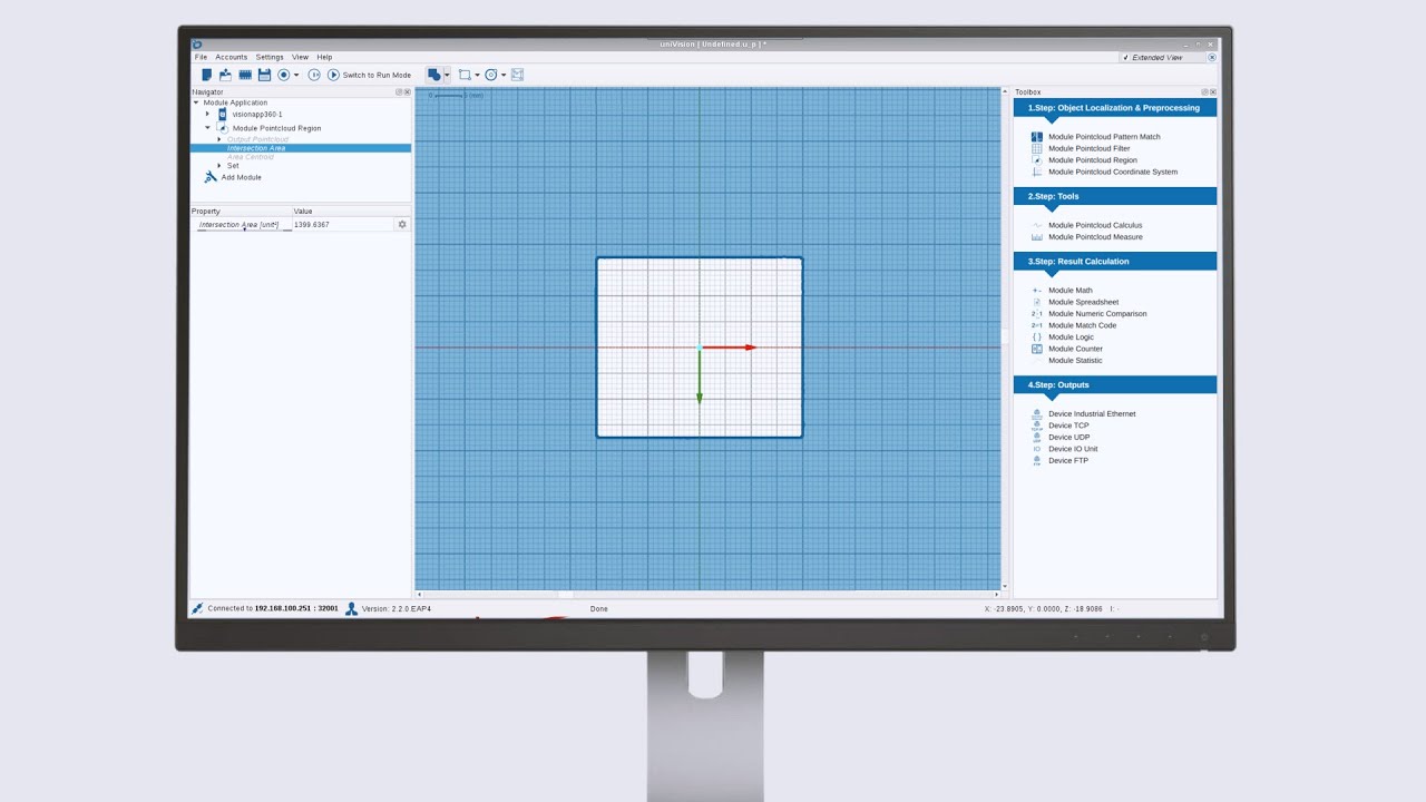 Software uniVision & Plugin VisionApp 360: Combine and analyze point ...