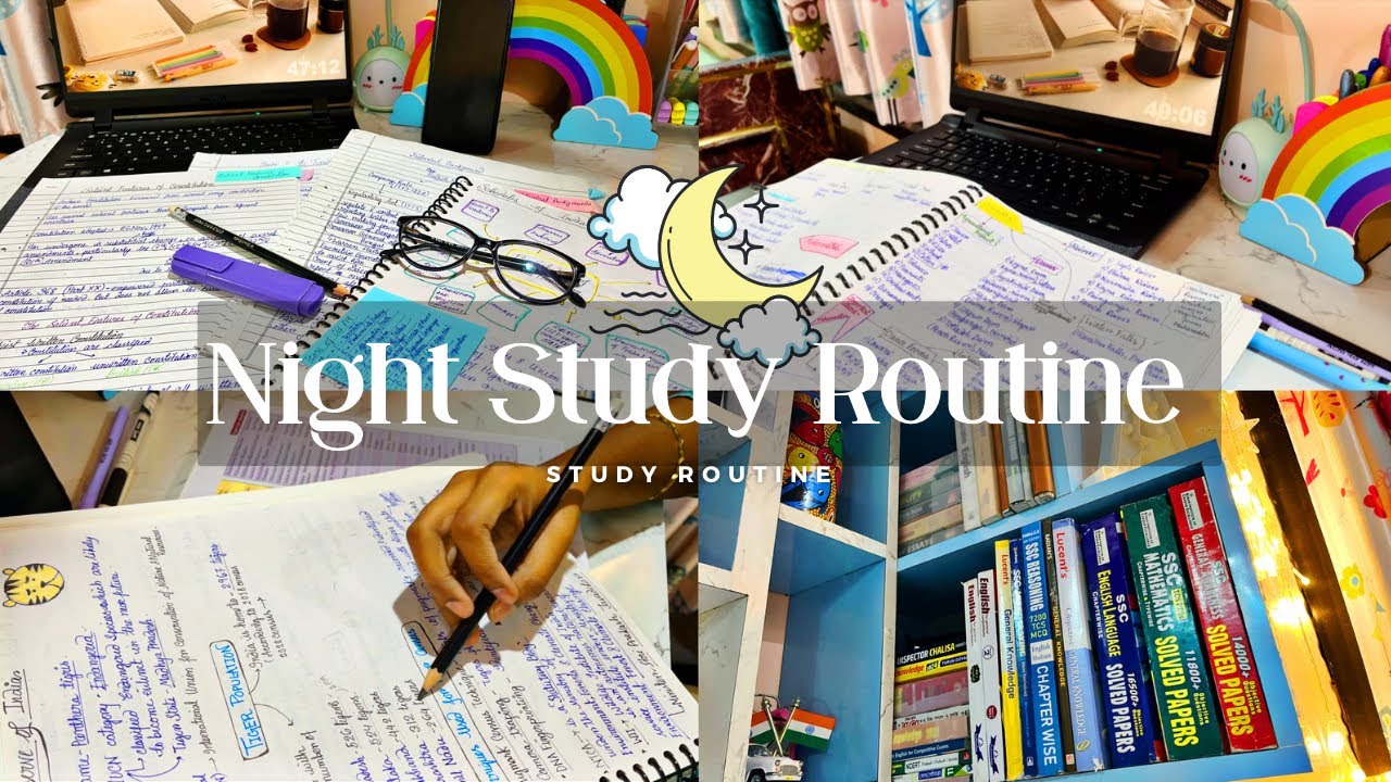 Night Study Routine of a Cgl aspirant🌃| Productive Study Vlog # ...