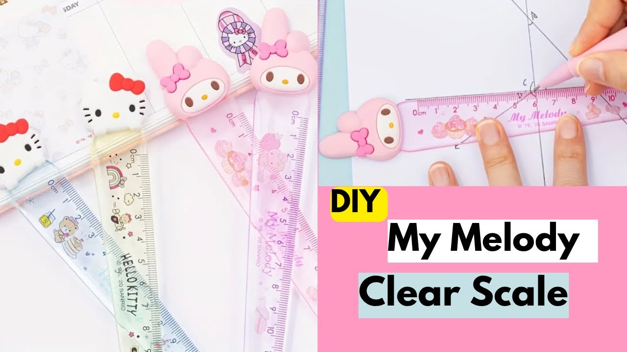 DIY Sanrio My Melody Acrylic Ruler / how to make ruler at home / easy ...