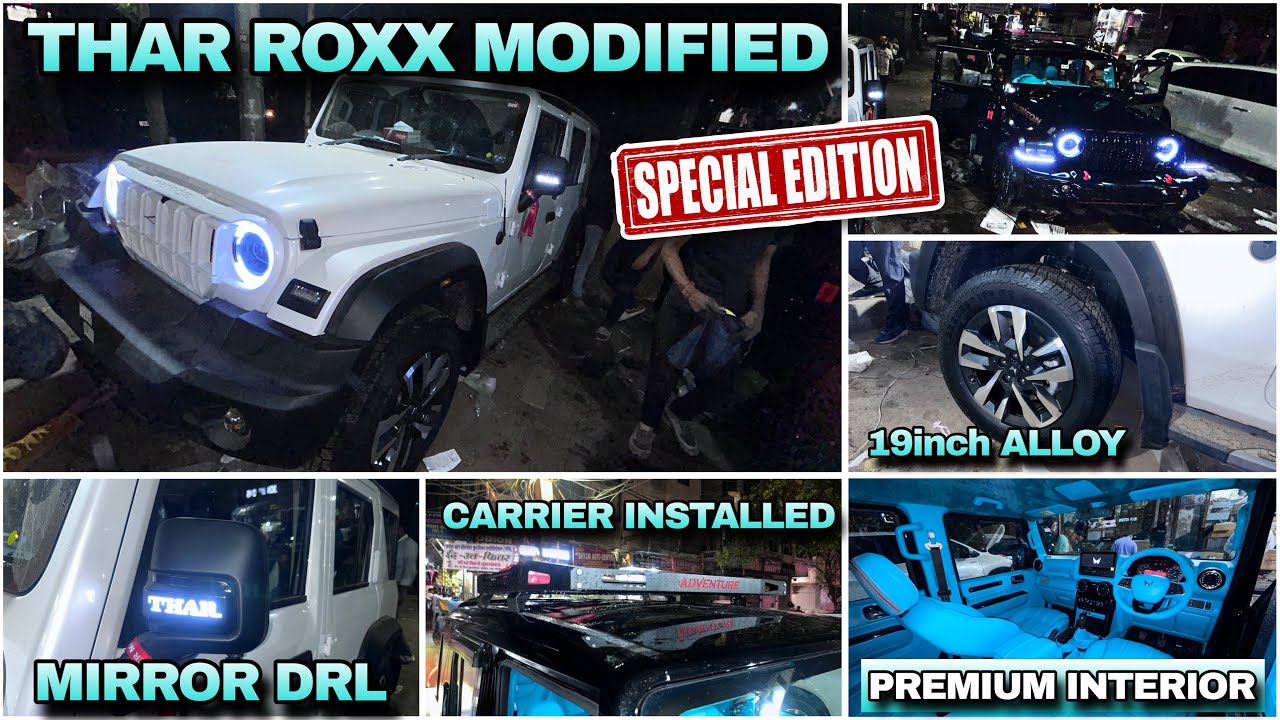 THAR ROXX MODIFIED 🔥 SIDE MIRROR CARRIER INSTALLED 19inch alloys # ...