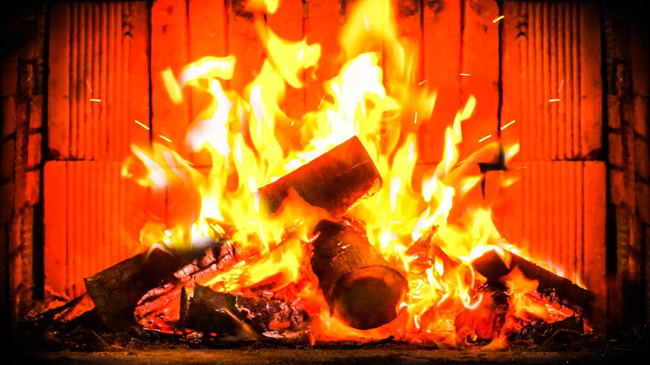🔥 Cozy Fireplace! Fireplace with Crackling Fire Sounds. Fireplace ...
