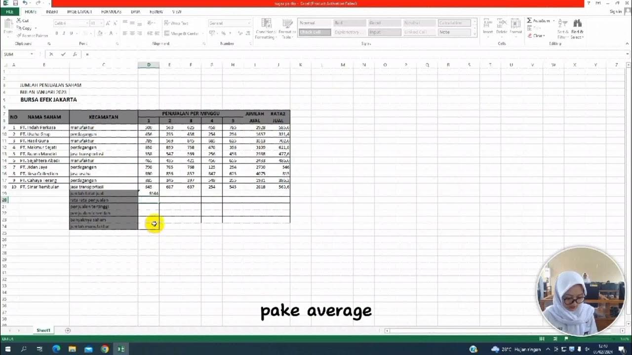 TUTORIAL MS EXCEL SEDERHANA (Tugas pak dio Informatika) - YouTube