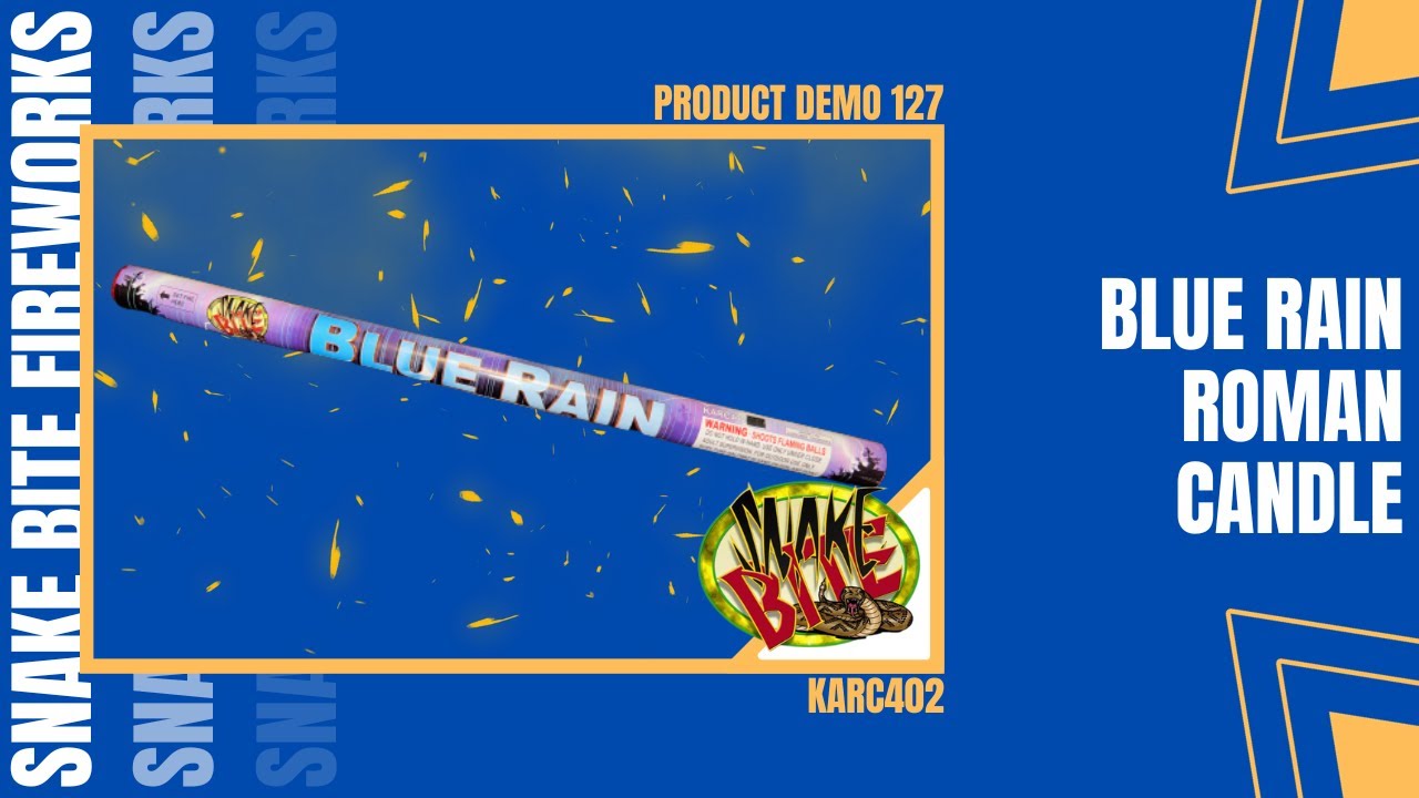 Blue Rain Roman Candle by Snake Bite Fireworks - YouTube