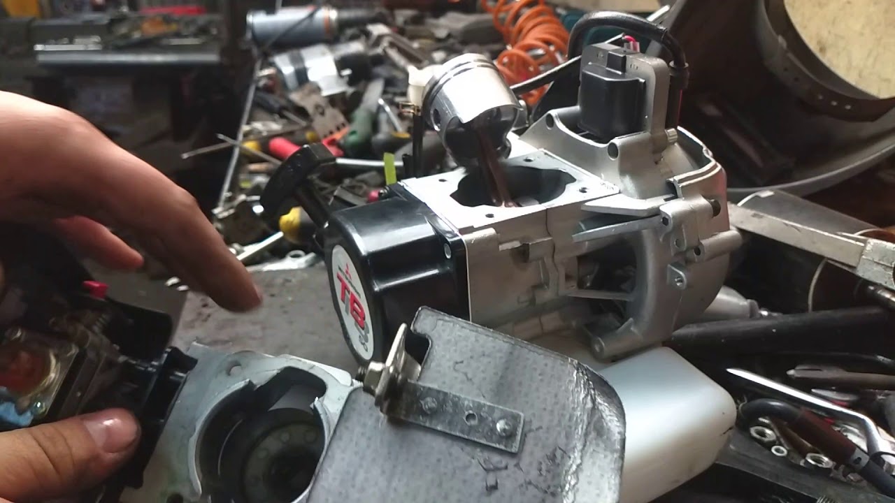 Cómo ganar potencia en motores 2t tipo Mitsubishi 43, 49 y 52cc - YouTube
