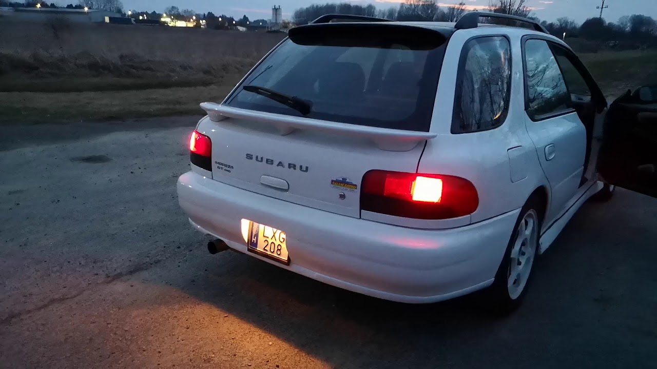 '97 Subaru Impreza GT Turbo GF8 sound & flames - YouTube
