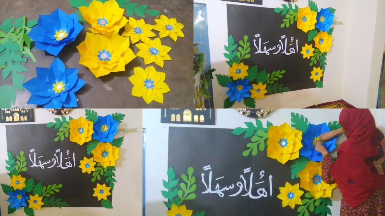 PAPER flower decor||Stage decoration idea||GIANT paper flowers ...