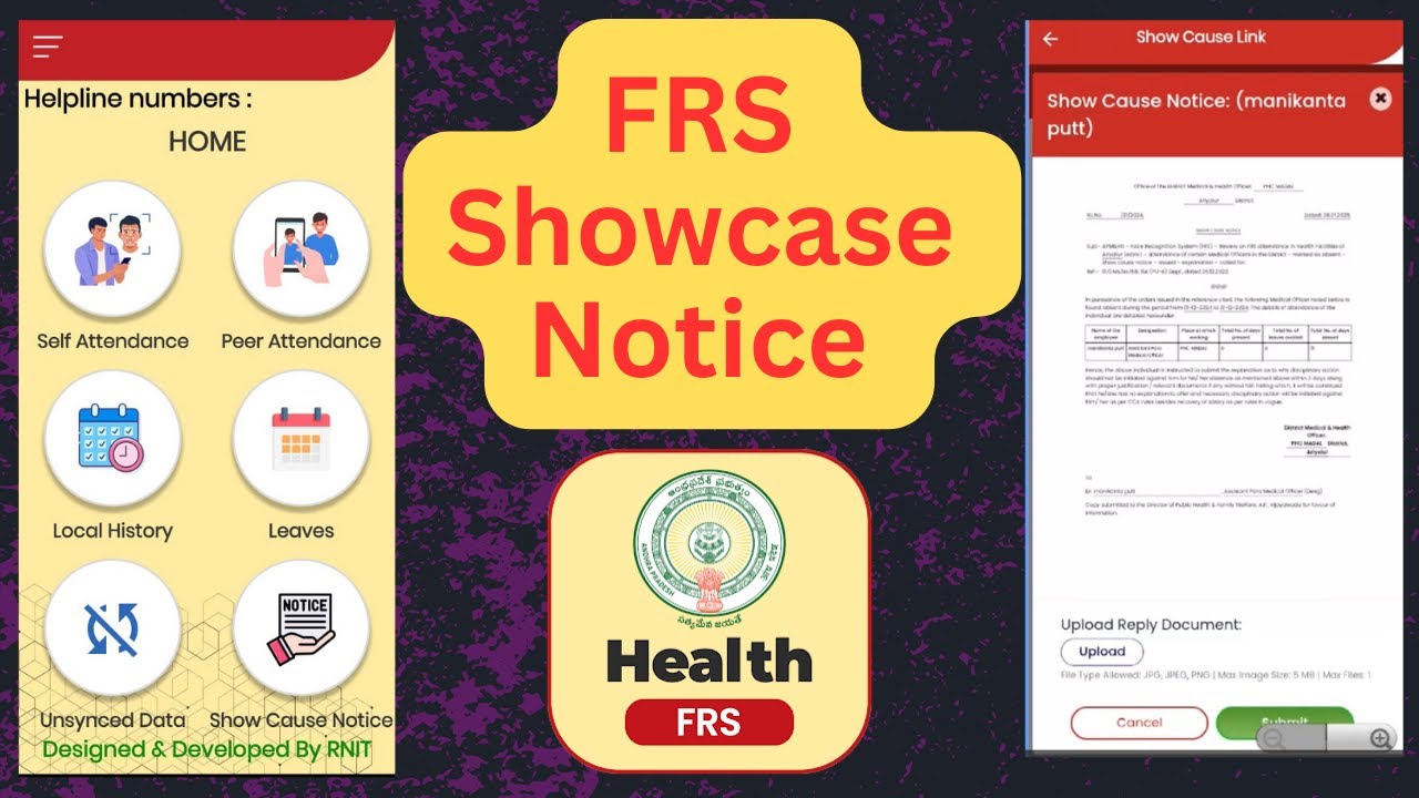 FRS Showcase Notice - Health FRS - Salary Link - Laves Count - Late ...