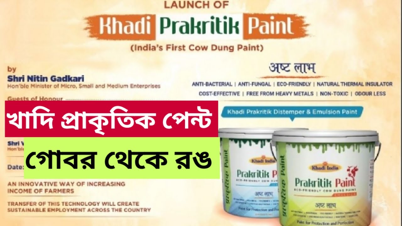 Khadi Prakritik Paint launched by Nitin Gadkari || Developed by Khadi ...
