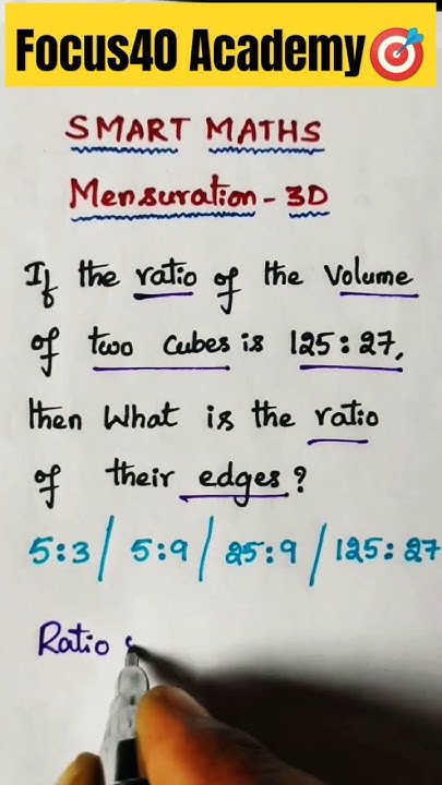 Smart Maths : Mensuration 3D || Arithmetic || Quant || Competitive Exams|| SSC CGL || CHSL ...