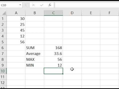 How to calculate Sum, Average , and find Maximum and Minimum Number in Microsoft Excel? - YouTube