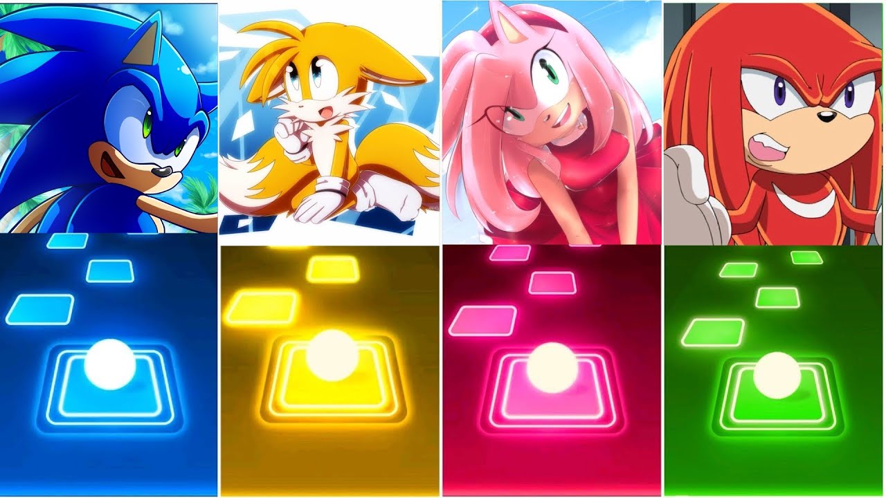 Sonic & Knuckles & Amy & Tails | Tiles Hop EDM Rush! - YouTube