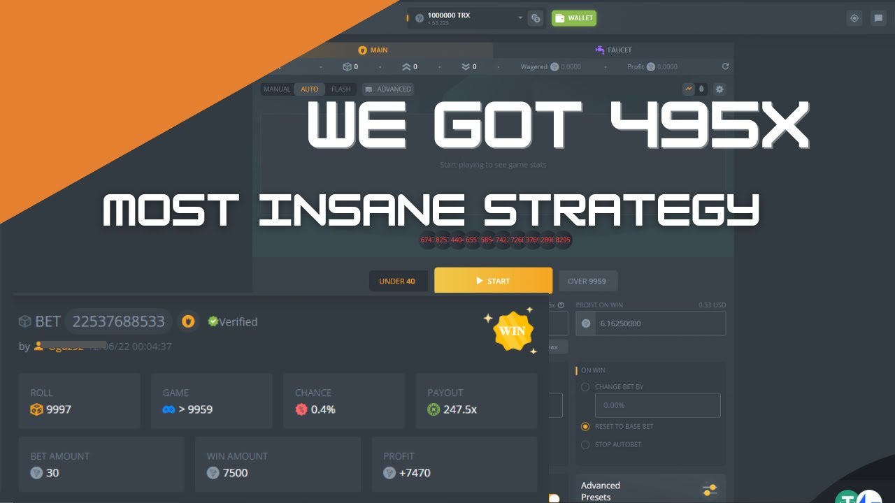 WE GOT 495X ON DUCKDICE || MOST INSANE STRATEGY %100 PROFIT (DUCKDICE ...