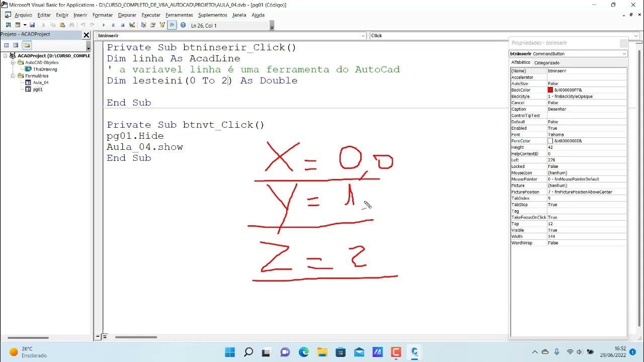 CURSO COMPLETO DE VBA PARA AUTOCAD E AUTOCAD CIVIL AULA11 - YouTube