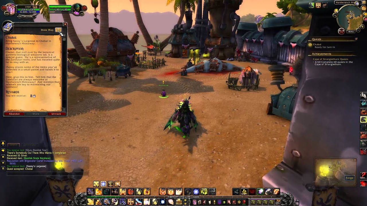 Chabal Quest Playthrough - The Cape of Stranglethorn - YouTube