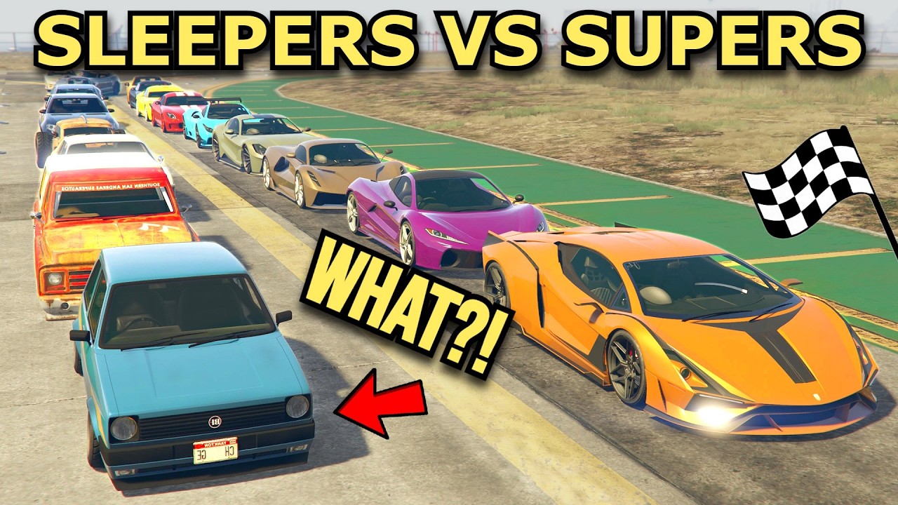 Sleepers VS Super Cars DRAG RACE In GTA Online - YouTube