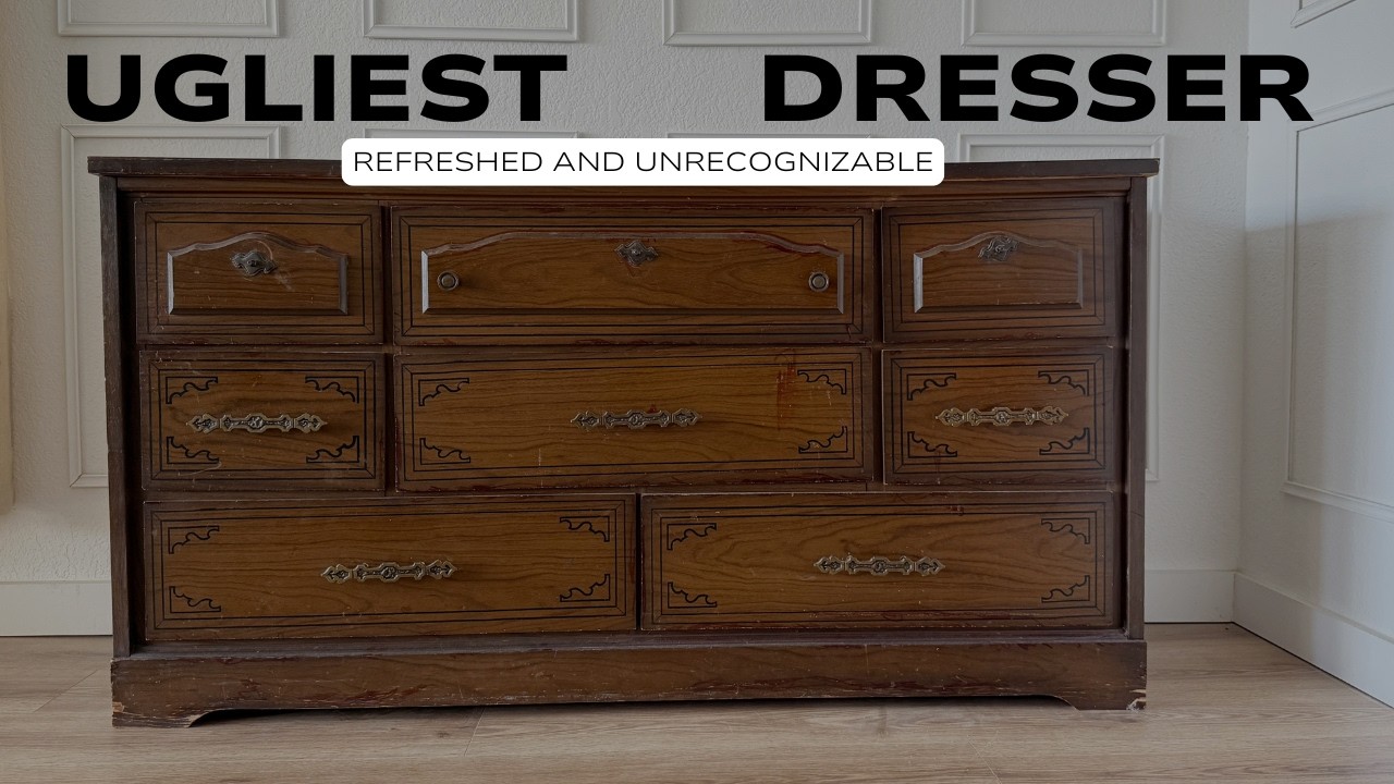 Bought the ugliest dresser to see if I can make it beautiful ...