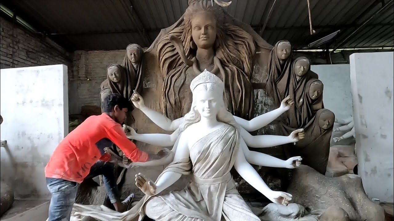 Durga Murti Making 2022 || Radheshyam Chakradhari Murtikar Thanaud ...