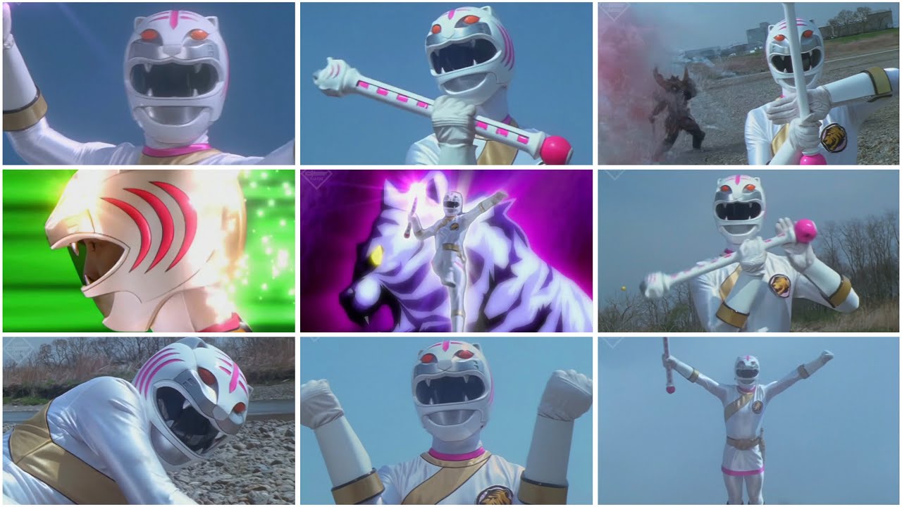 Gaoranger Gao White (Taiga Sae) Moment of victory over Samurai Doll Org ...