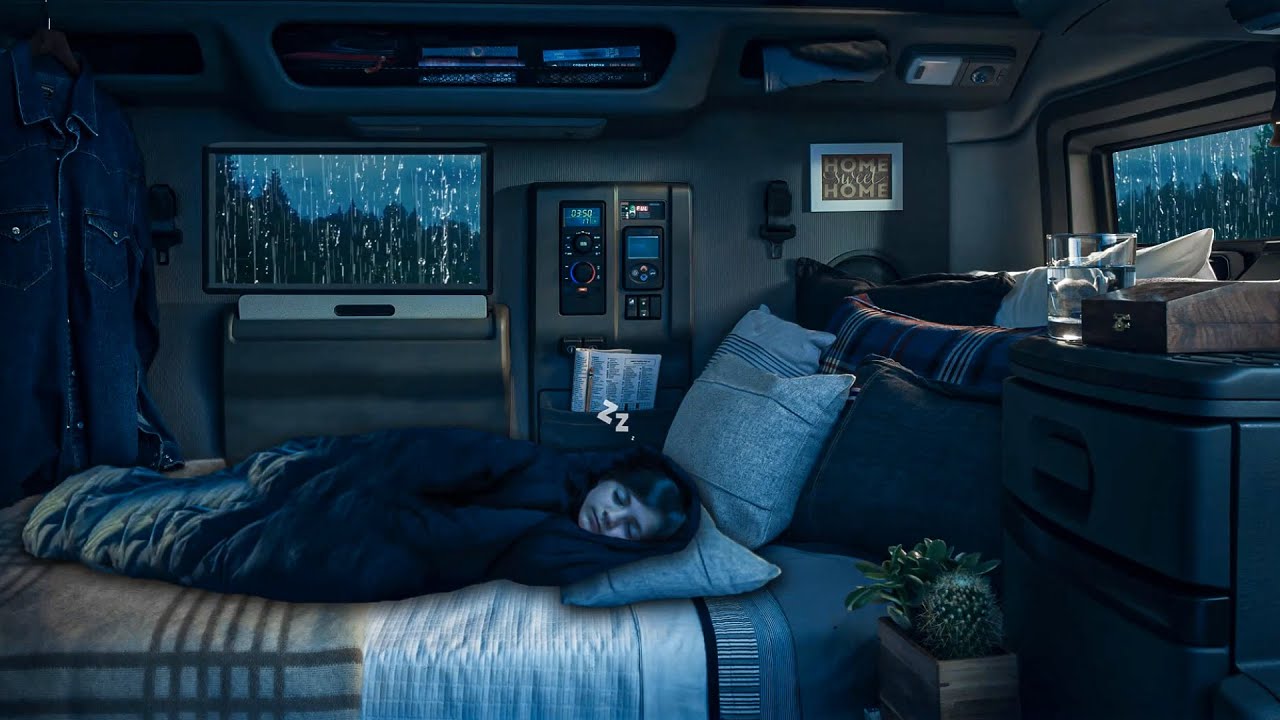 10 Hours 😴 You fall asleep in the car cabin on a rainy day ⚡️ ASMR Rain ...