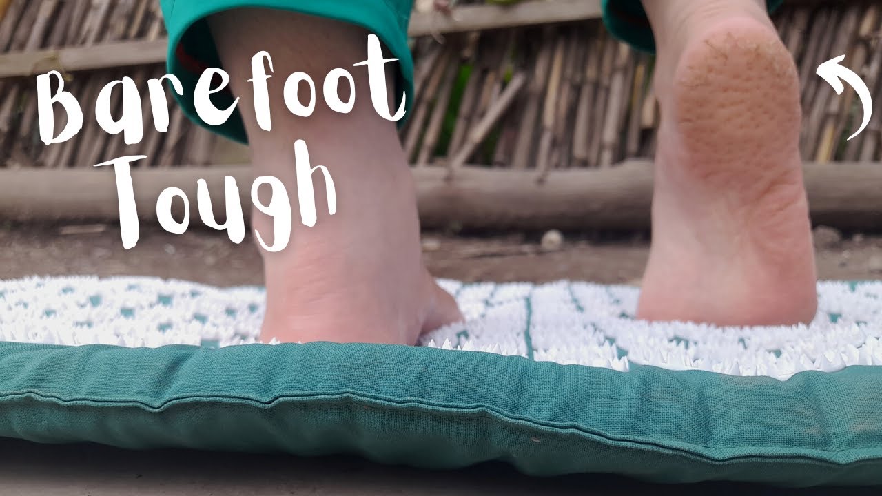 7 days Barefoot Challenge | Walking on sharp spike mat to toughen feet ...