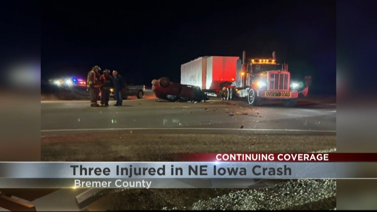 driver-two-passengers-injured-in-semi-vs-car-crash-in-bremer-county