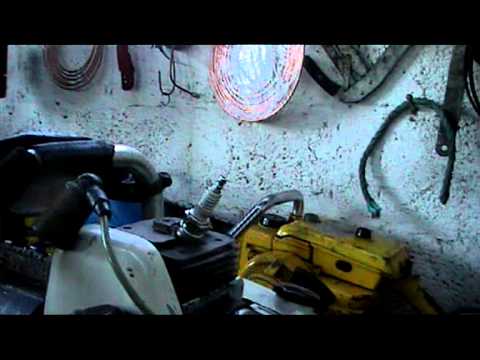 stihl 08s 56cc chainsaw compression test.mpg - YouTube