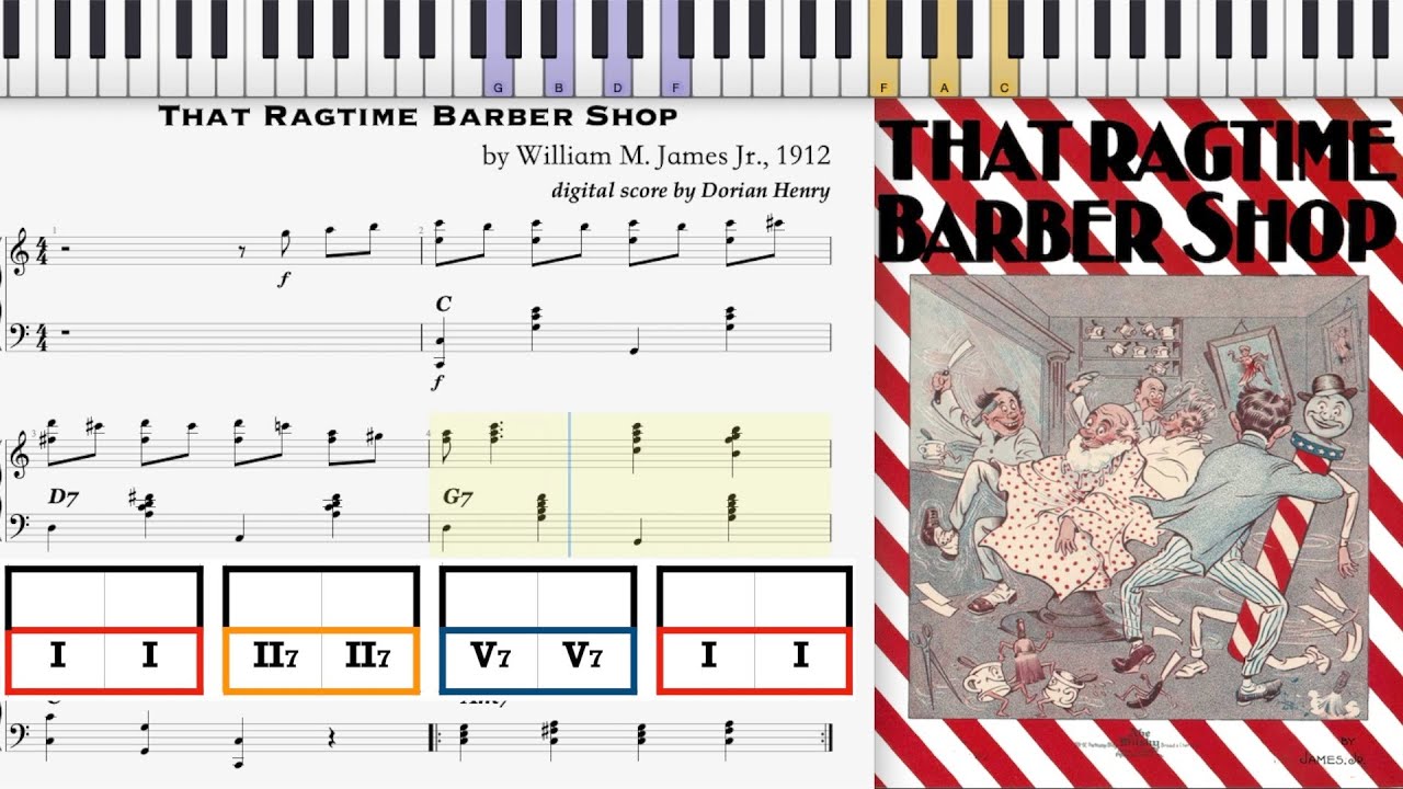 Ragtime Harmony Analysis : That Ragtime Barber Shop Chord (1912) - YouTube