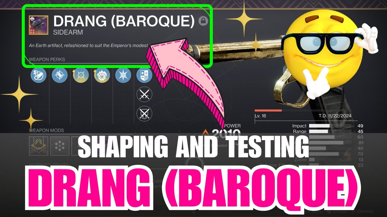 Shaping guide to Drang (Baroque) sidearm - Crafting tips to Drang ...