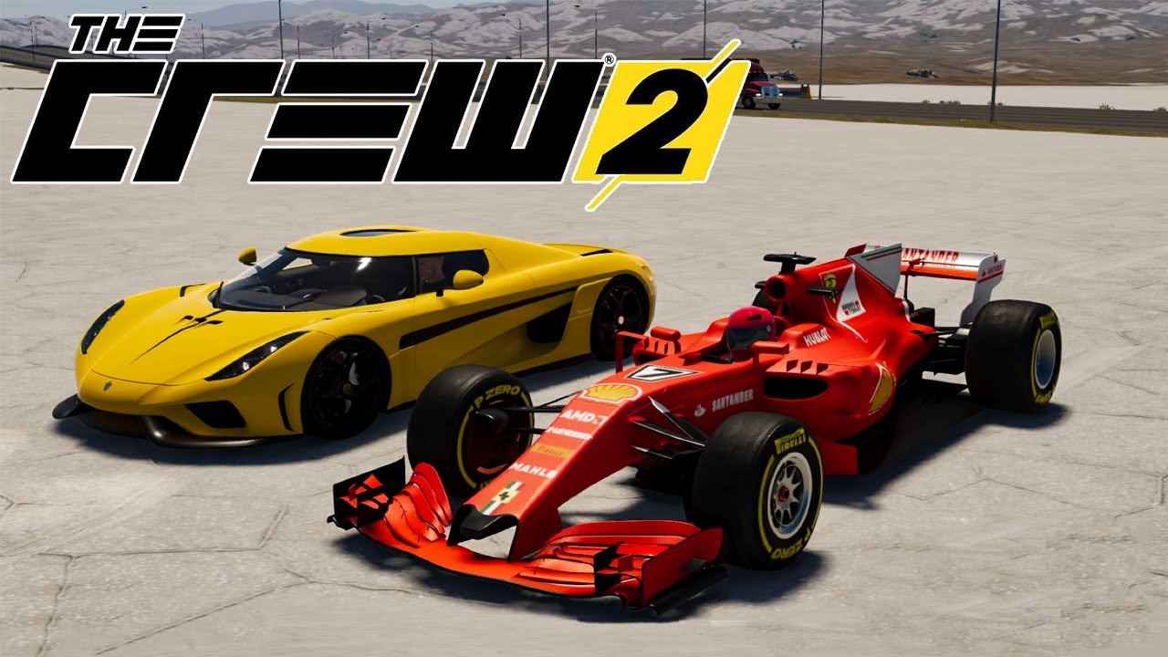 The crew 2 Drag Race : KOENIGSEGG REGERA vs F1 FERRARI - YouTube