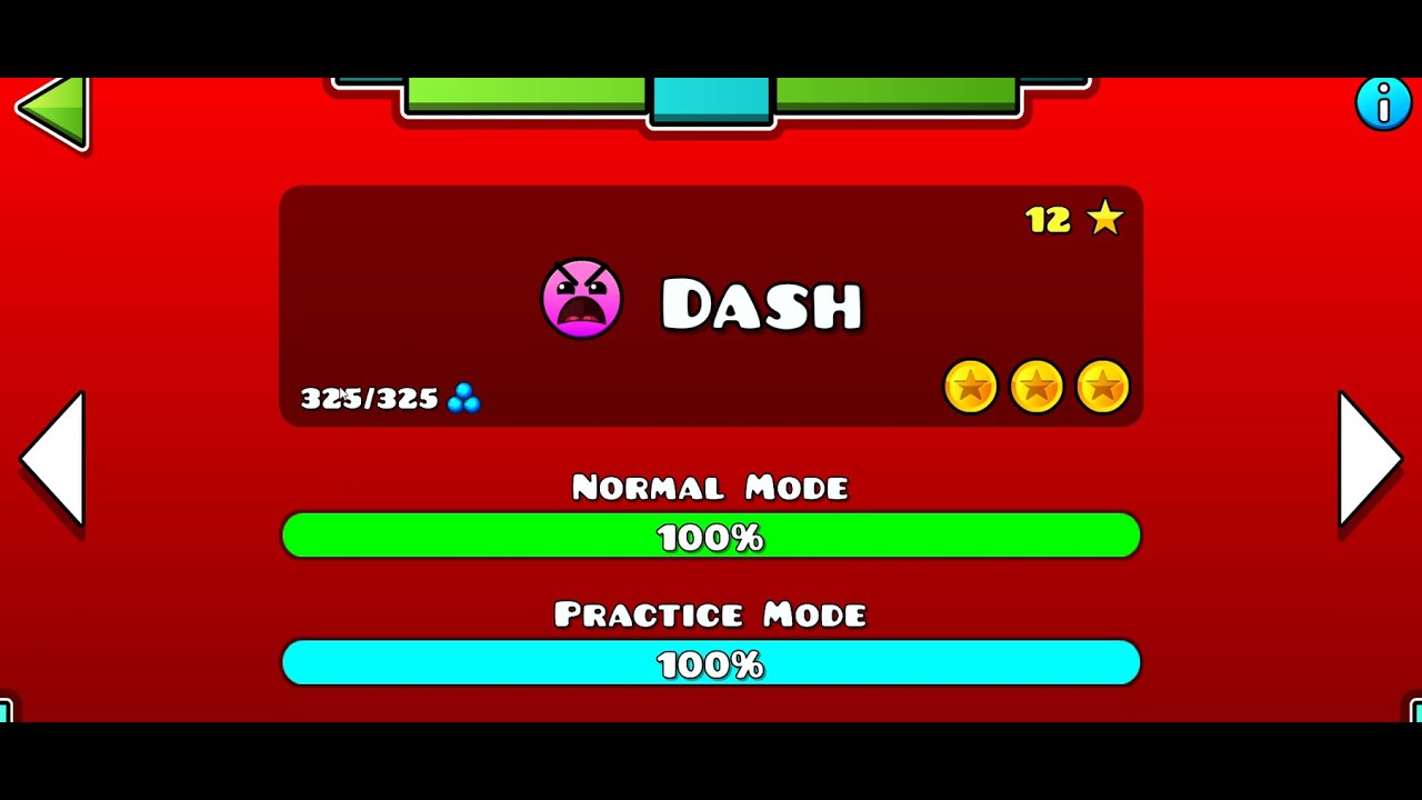 GEOMETRY DASH nivel DASH 100% completado - YouTube