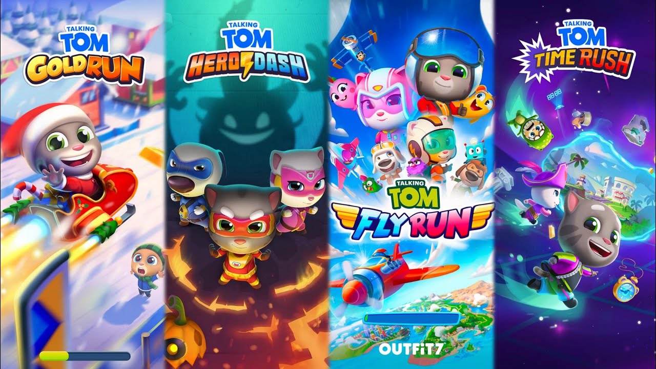 Talking Tom Gold Run Vs Talking Tom Hero Dash Vs Talking Tom Fly Run Vs ...