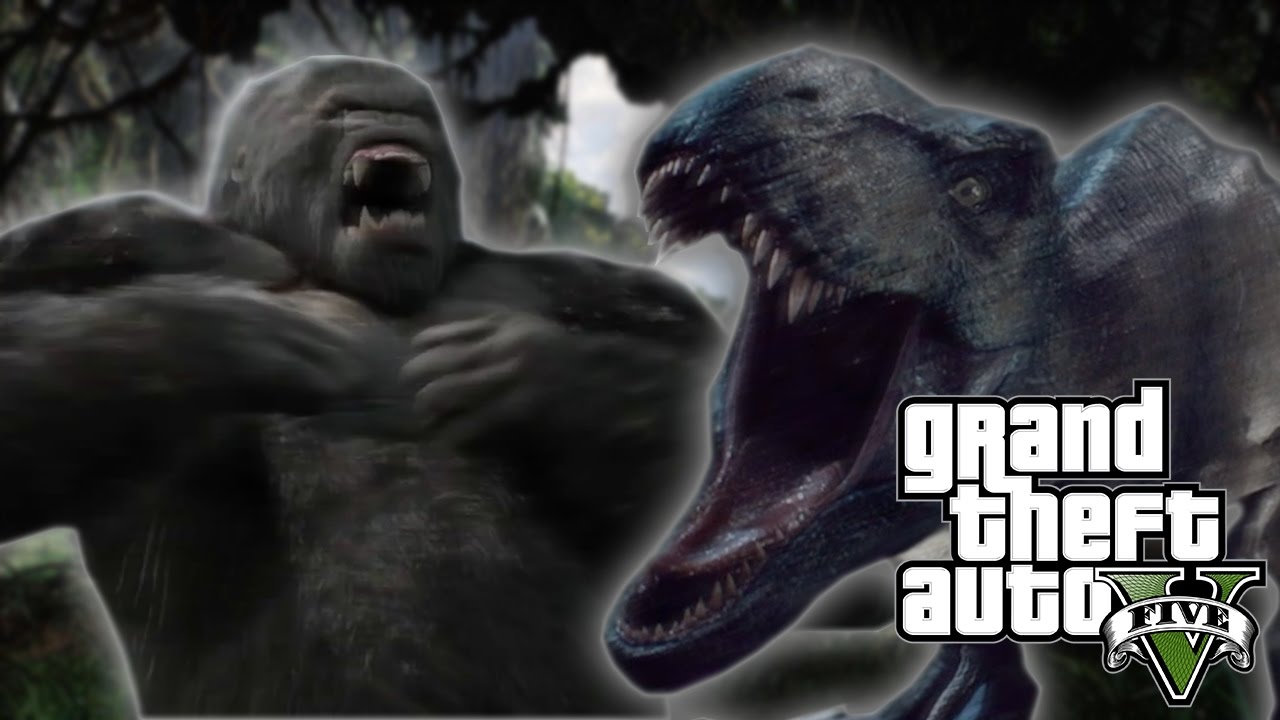 GTA 5 Mods - KING KONG/HARAMBE VS T-REX! (GTA 5 PC Mods Gameplay) - YouTube