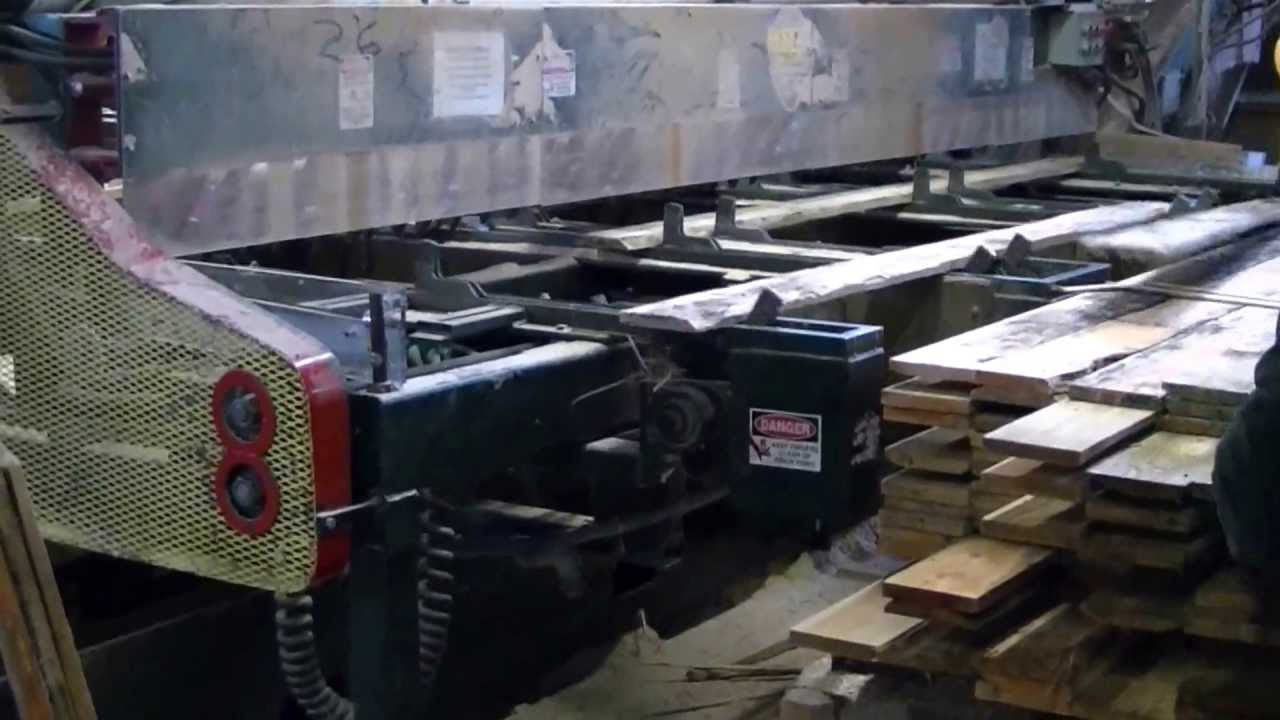 Morgan 4 head trim saw, 3 Rivers Wood Products - YouTube