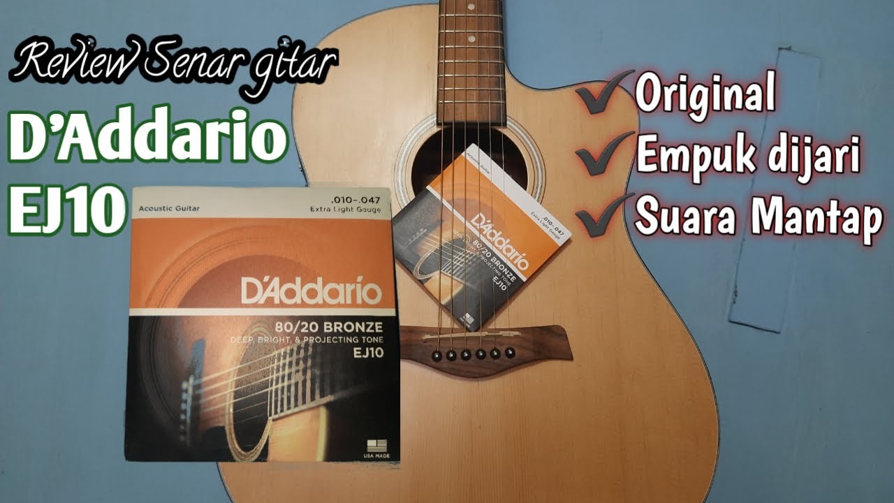 Review Senar Gitar D'Addario EJ10 | Cek sound & Unboxing - YouTube