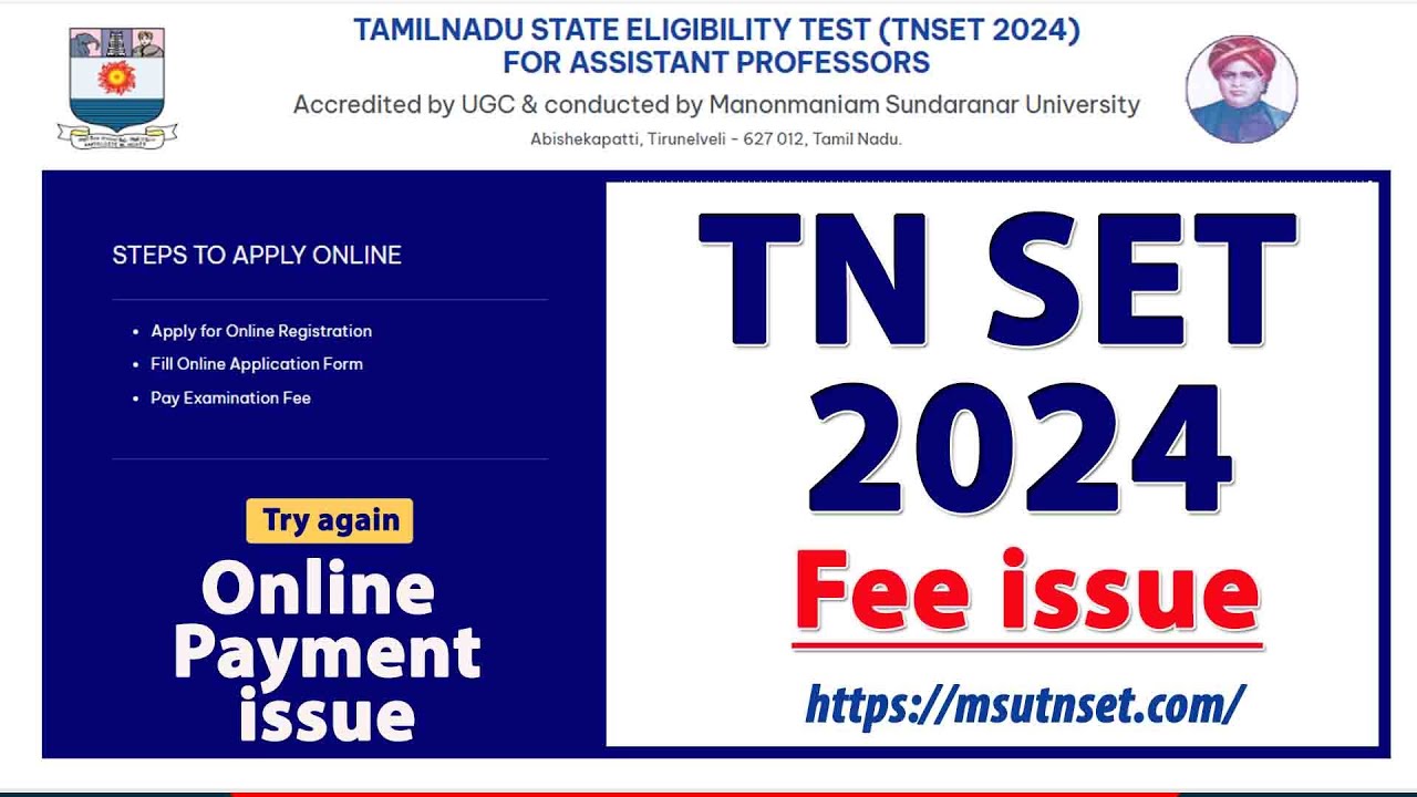 TN SET online Fee payment issue | important announcement #tnset2024 ...