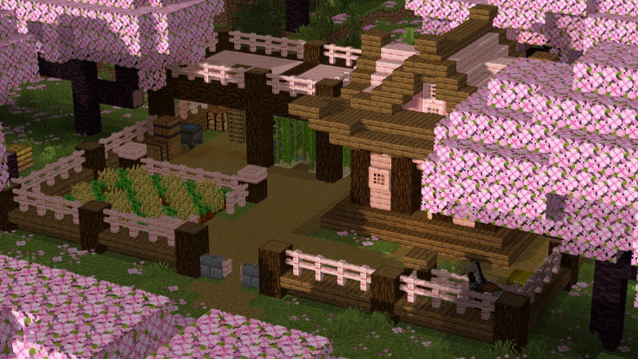 🌸 [Minecraft] 1.20 Japanese Cherry Blossom Survival Starter Base - YouTube