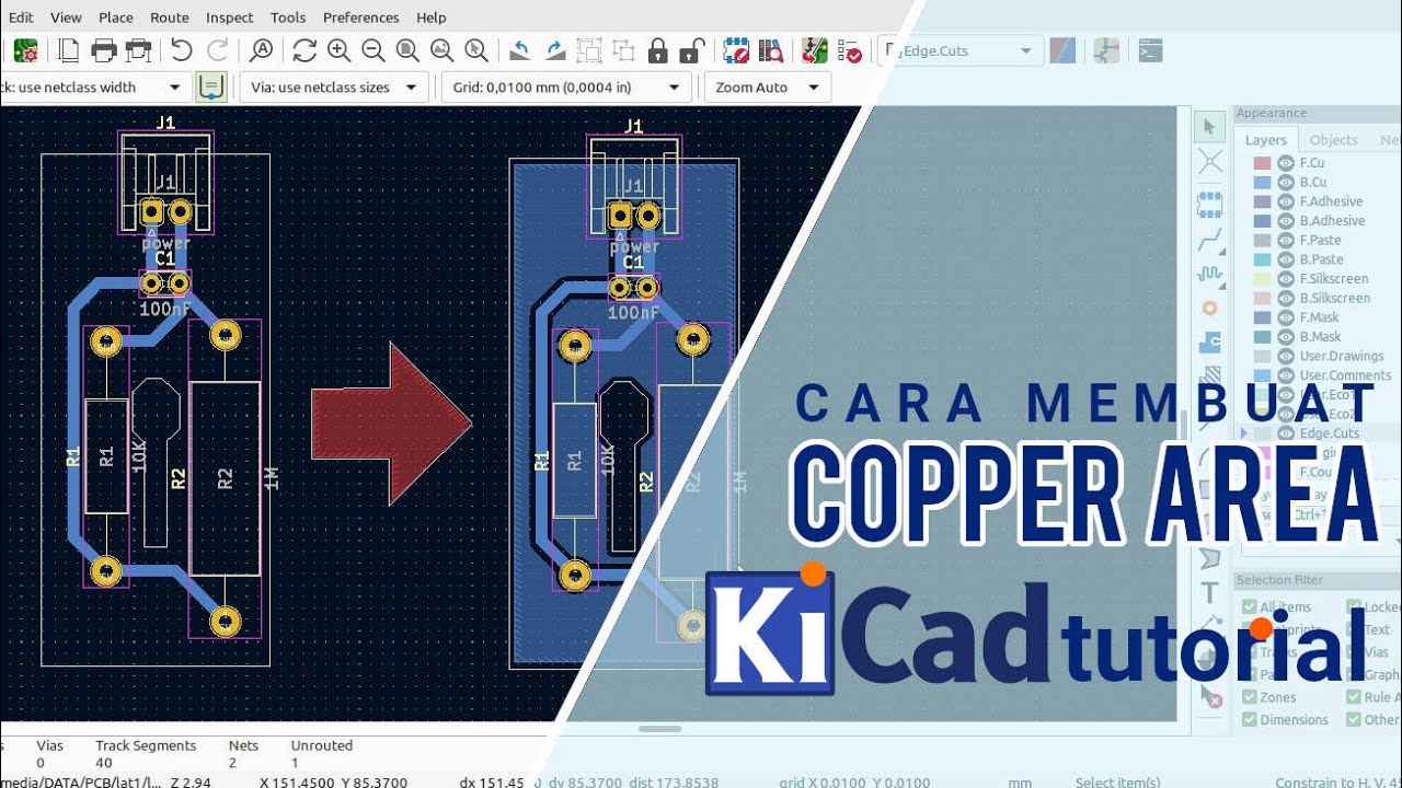 Cara membuat PCB - Membuat copper area (copper ground / copper plane ...
