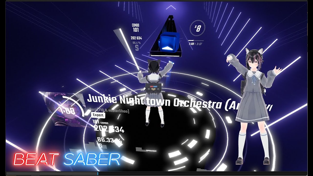【BeatSaber】 Junkie Night town Orchestra (Aru Cover) / Mapper:710 & misterlihaoさん - YouTube