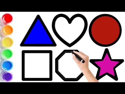 2D Shapes drawing, Colors for kids | Toddler Learning videos, 2D shapes ...