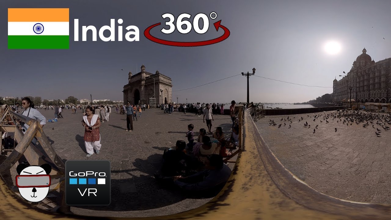 🌍 360° Gateway Of India & Taj Palace | Bombay, India 🇮🇳【GoPro VR Travel ...